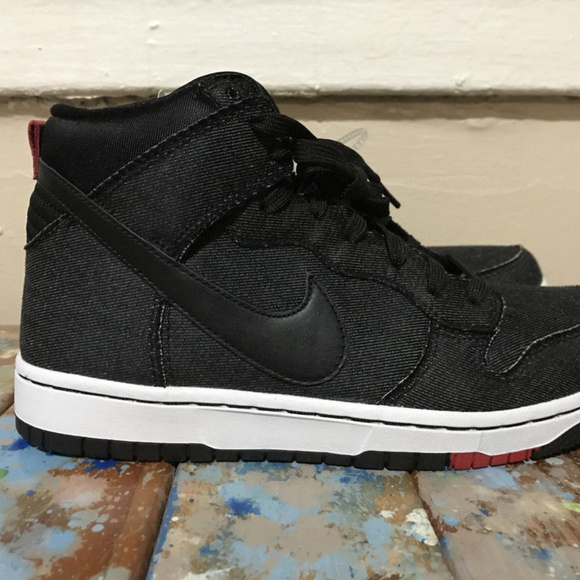 Nike | Shoes | New Mens Nike Dunk High Cmft Size 75 Black Denim | Poshmark